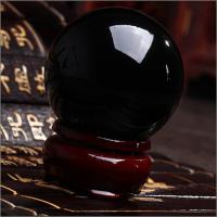 China Natural Black Obsidian Sphere Healing Stone with Ball Globe Properties Large Crystal Ball for sale