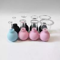 China 15/25/35/55mm 4 Pieces Silicone Glass Facial Suction Cupping Set for Vacuum Suction Massage Therapy on Eyes Face and Body for sale