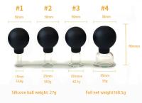 China 15/25/35/55mm 4 Pieces Silicone Glass Facial Suction Cupping Set for Vacuum Suction Massage Therapy on Eyes Face and Body for sale
