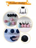 China 15/25/35/55mm 4 Pieces Silicone Glass Facial Suction Cupping Set for Vacuum Suction Massage Therapy on Eyes Face and Body for sale