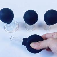 China Set of 4 Medical Therapy Cups Silicone Vacuum Cupping Glasses for Anti Cellulite and Face Massage for sale