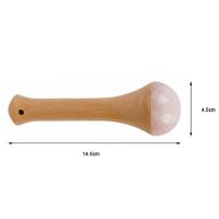 China Body Massager Wooden Handle Rose Quartz for Meridian Dredging and Gua Sha Relaxation Massage for sale
