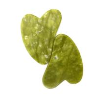 China Green Xiuyan Jade Gua Sha Stones for Face Massage Tool Infrared Physiotherapy Face Neck and Body Massage Area for sale