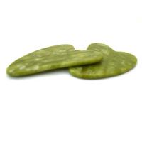 China Green Xiuyan Jade Gua Sha Stones for Face Massage Tool Infrared Physiotherapy Face Neck and Body Massage Area for sale