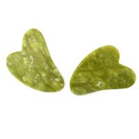 China Green Xiuyan Jade Gua Sha Stones for Face Massage Tool Infrared Physiotherapy Face Neck and Body Massage Area for sale