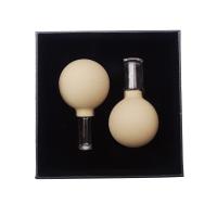 China Light Brown Glass Acupuncture Vacuum Hijama Smart Facial Cupping Set Rubber Cupping Cupa Thearapy Massager for Benefit for sale