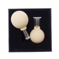 China Light Brown Glass Acupuncture Vacuum Hijama Smart Facial Cupping Set Rubber Cupping Cupa Thearapy Massager for Benefit for sale