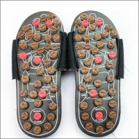 China 2020 Jade Stone Health Care Healing Acupuncture Shoes Genuine Leather Massage Slipper for Shoes Natural Foot Massage for sale