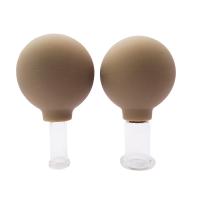China Light Brown Glass Acupuncture Vacuum Hijama Smart Facial Cupping Set Rubber Cupping Cupa Thearapy Massager for Benefit for sale