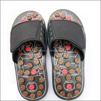 China 2020 Jade Stone Health Care Healing Acupuncture Shoes Genuine Leather Massage Slipper for Shoes Natural Foot Massage for sale