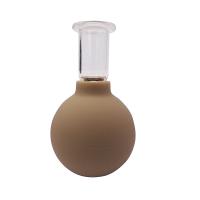 China Light Brown Glass Acupuncture Vacuum Hijama Smart Facial Cupping Set Rubber Cupping Cupa Thearapy Massager for Benefit for sale