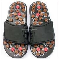 China 2020 Jade Stone Health Care Healing Acupuncture Shoes Genuine Leather Massage Slipper for Shoes Natural Foot Massage for sale