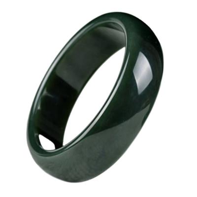 China Polished Hetian Jade Nephrite Green Bangle Bracelet with Traditional Chinese Style Design for sale