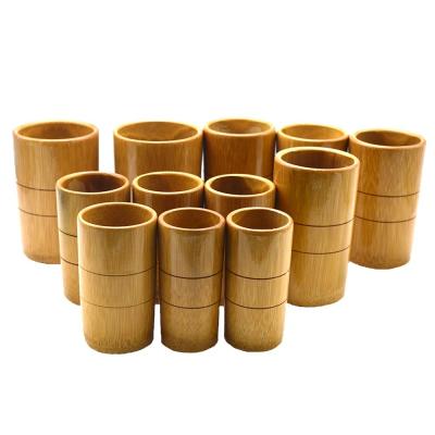 China 12 Pcs Natural Bamboo Cupping Therapy Set Chinaess Traditional Bamboo Thumb Cupping Cups for Improved Circulation for sale