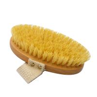 China Smell Removing Bamboo Wooden Skin Care Dry Body Brush Boar Bristles Bath Dry Brush With Handle For Dehumidification for sale