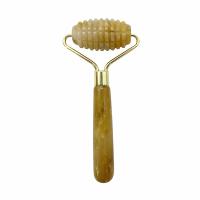 China Single Head Spiked Facial Massage Jade Roller for Anti Aging Face Beauty with 100% Natural Jade Stone and Customized Logo for sale