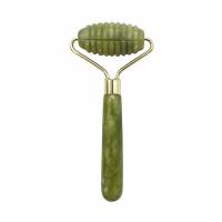 China Single Head Spiked Facial Massage Jade Roller for Anti Aging Face Beauty with 100% Natural Jade Stone and Customized Logo for sale