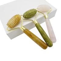 China Single Head Spiked Facial Massage Jade Roller for Anti Aging Face Beauty with 100% Natural Jade Stone and Customized Logo for sale