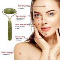 China Single Head Spiked Facial Massage Jade Roller for Anti Aging Face Beauty with 100% Natural Jade Stone and Customized Logo for sale