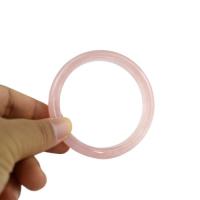 China Customized Logo Availabled Natural Rose Quartz Bangle Bracelets For Woman Fashion Bangle For Love Healing Stone Girl Gift for sale