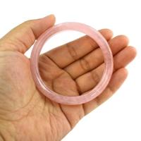 China Customized Logo Availabled Natural Rose Quartz Bangle Bracelets For Woman Fashion Bangle For Love Healing Stone Girl Gift for sale