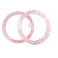China Customized Logo Availabled Natural Rose Quartz Bangle Bracelets For Woman Fashion Bangle For Love Healing Stone Girl Gift for sale