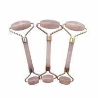 China Perfecore Jade Roller Beauty Rose Quartz Guasha Roller Face Neck Gua sha Massage Tool Stone for Hand Made Craft and Skin Care for sale
