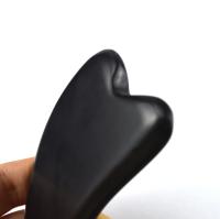 China 2024 Black Bian Stone Heart Shape Gua Sha Massage Tool Avaiable Logo Massager for Spa Relaxing Meditation for sale