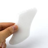 China 2024 White Jade Facial Body Jade Guasha Massager Board Gua Sha Stone Scraping Board 11.8cm*5cm*0.5cm for Body and Facial for sale