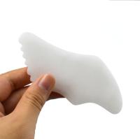 China 2024 White Jade Facial Body Jade Guasha Massager Board Gua Sha Stone Scraping Board 11.8cm*5cm*0.5cm for Body and Facial for sale