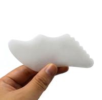 China 2024 White Jade Facial Body Jade Guasha Massager Board Gua Sha Stone Scraping Board 11.8cm*5cm*0.5cm for Body and Facial for sale