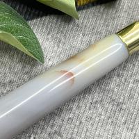 China Customer Logo 100% Natural Gray Agate Roller Jadeite Crystal Beauty Container Massage Stick Facial Health Care Equipment for sale