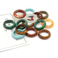 China Unique Feng Shui Natural Stone Rings Polished Turquoise Tiger Eye Sodalite Blue Sand Great for Woman's Jewelry Collection for sale