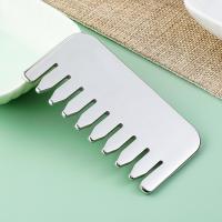 China Stainless Steel Gua Sha Scalp Massage Comb Guasha Stone Head Massager Hair Health Care Salon Beauty with Customized Logo for sale