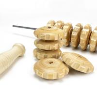 China L 44cm Anti Cellulite Wood Therapy Massage Roller Tools for Muscle Relaxation and Pain Relief for sale