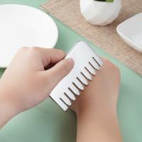 China Stainless Steel Gua Sha Scalp Massage Comb Guasha Stone Head Massager Hair Health Care Salon Beauty with Customized Logo for sale