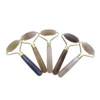 China Massage Hammer Gray Agate Spiked Jade Roller for Natural Anti-Aging Facial Massage Therapy Eye Bag Anti-Aging Massage Tools for sale