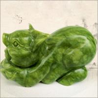 China Auspicious Jade Feng Shui Pig Natural Carving Pig Statue Animals for Harmony and Balance for sale