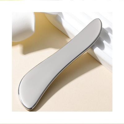 China Stainless Steel Gua Sha Plate 304 Metal S-shaped Face and Body Massage Silver 205*47*4.5mm for sale
