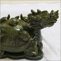 China Regional Feature Green Jade Stone Dragon Turtle Statue with OEM ODM Acceptance for sale