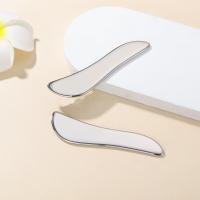 China Stainless Steel Gua Sha Plate 304 Metal S-shaped Face and Body Massage Silver 205*47*4.5mm for sale