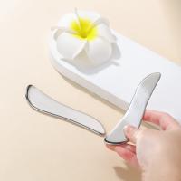 China Stainless Steel Gua Sha Plate 304 Metal S-shaped Face and Body Massage Silver 205*47*4.5mm for sale