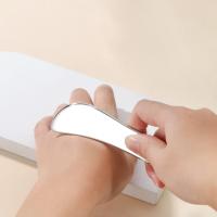 China Stainless Steel Gua Sha Plate 304 Metal S-shaped Face and Body Massage Silver 205*47*4.5mm for sale