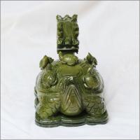 China Regional Feature Green Jade Stone Dragon Turtle Statue with OEM ODM Acceptance for sale