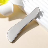 China Stainless Steel Gua Sha Plate 304 Metal S-shaped Face and Body Massage Silver 205*47*4.5mm for sale