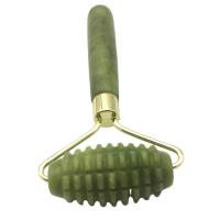 China Green Natural Spiked Gemstone Jade Guasha Rollers for Face Massage Personalized Beauty Personalized Massage Packaging for sale