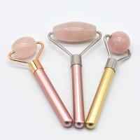 China Natural Rose Quartz Facial Massage Roller for a Refreshed and Revitalized Complexion for sale