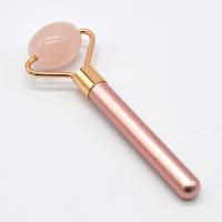 China Natural Rose Quartz Facial Massage Roller for a Refreshed and Revitalized Complexion for sale