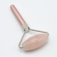 China Natural Rose Quartz Facial Massage Roller for a Refreshed and Revitalized Complexion for sale