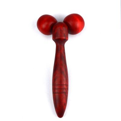 China Red or Yellow Wooden Massage Roller for Face Therapy and Anti-Wrinkle Treatment for sale